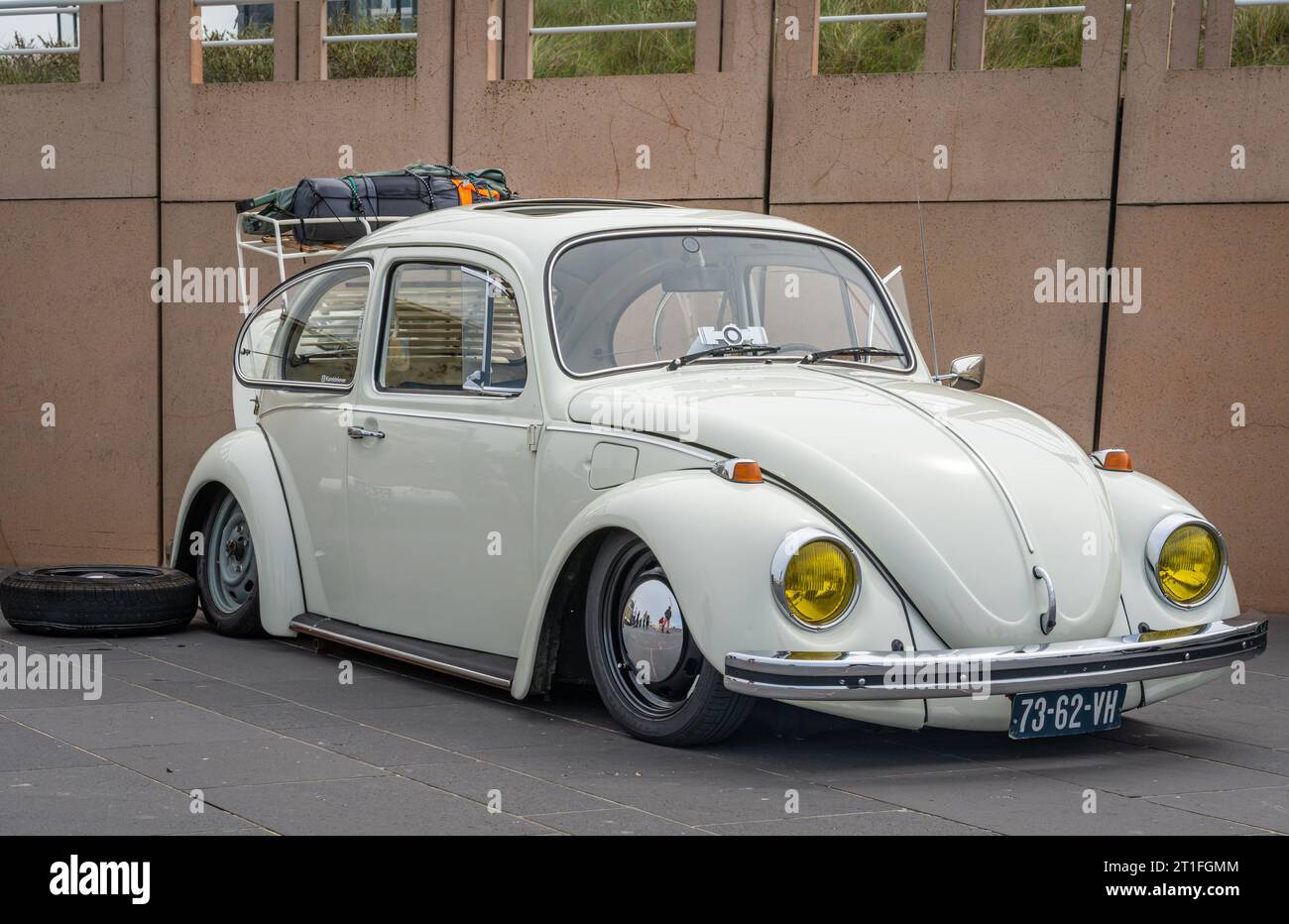 Scheveningen, The Netherlands, 14.05.2023, Classic Volkswagen Beetle from 1972 with rear storage ...