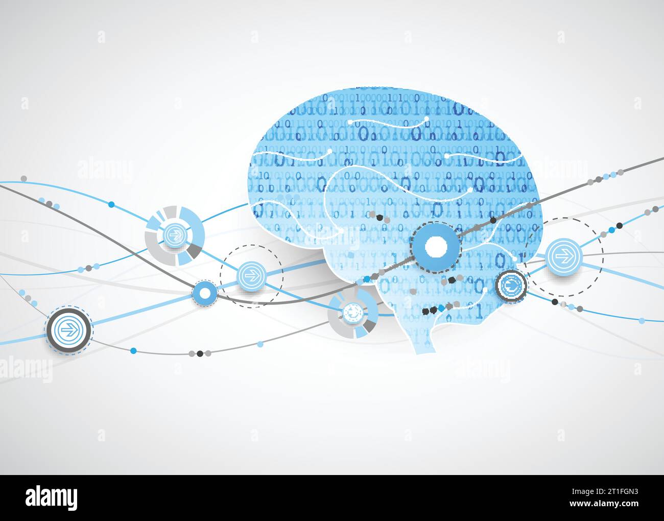 Abstract digital brain,technology concept. Vector Stock Vector Image & Art - Alamy