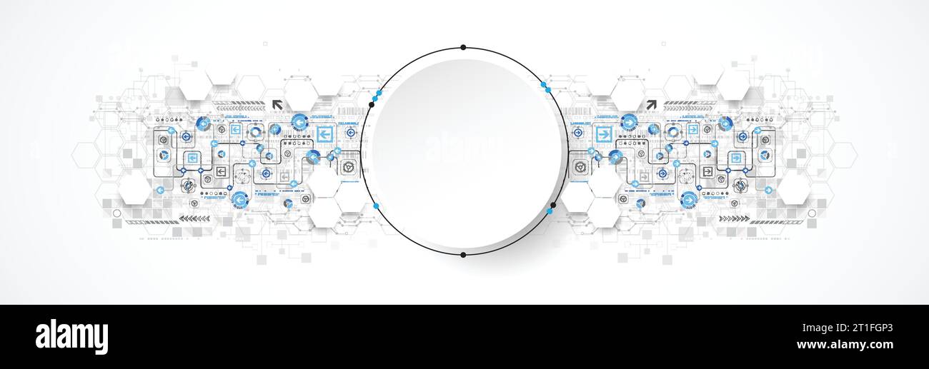 Abstract circle technology concept. Circuit board, high computer color background. Vector ...
