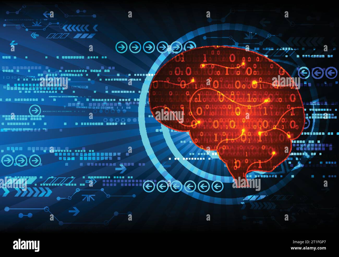 Abstract digital brain,technology concept. Vector Stock Vector Image & Art - Alamy