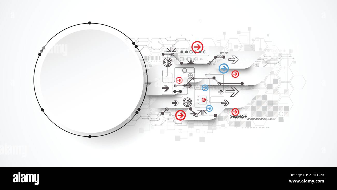 Abstract circle technology concept. Circuit board, high computer color ...