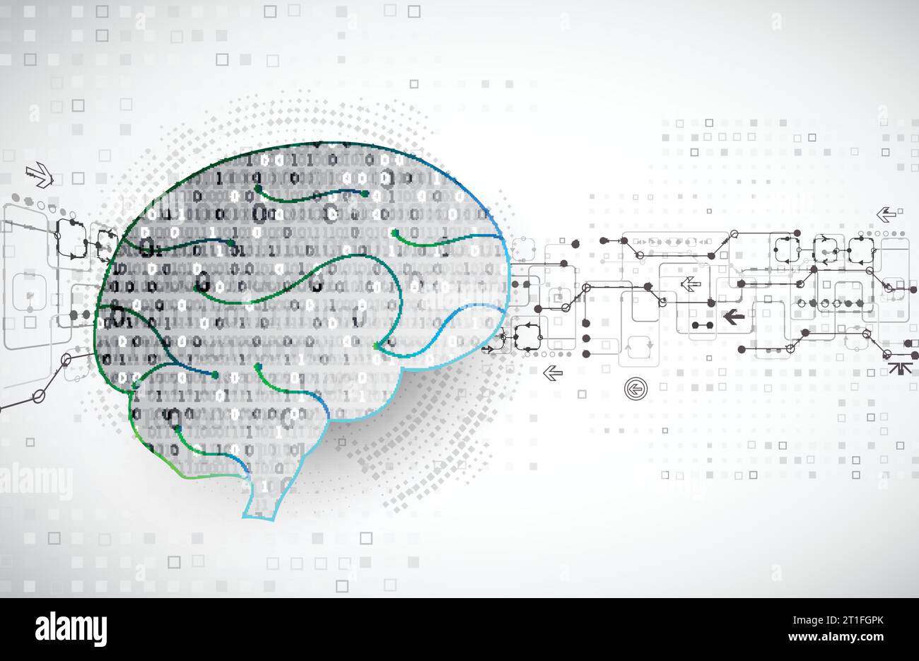 Abstract digital brain,technology concept. Vector Stock Vector Image & Art - Alamy