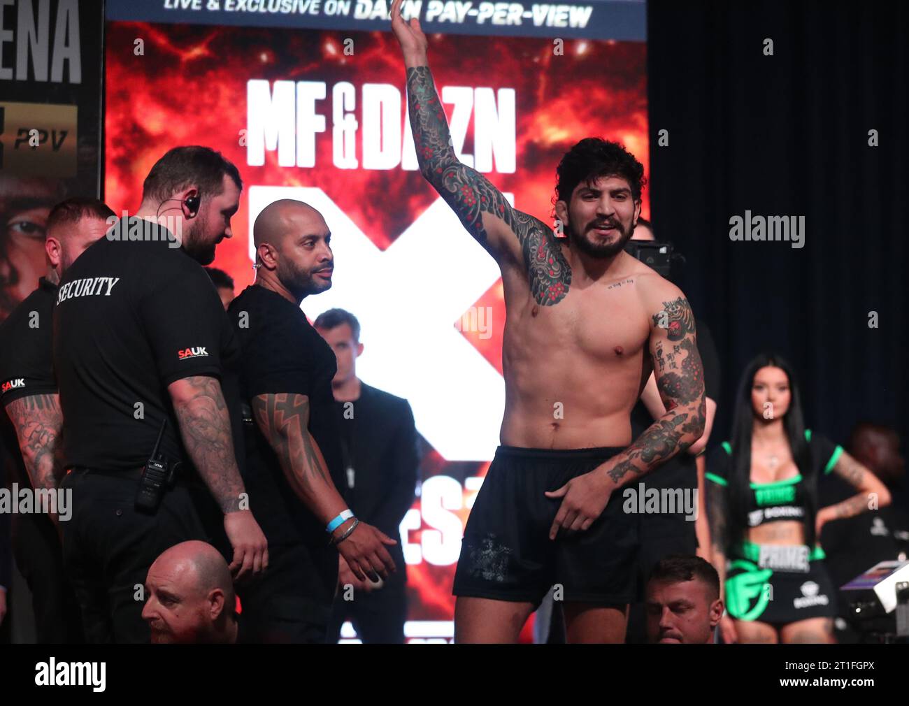 Dillon Danis during a weigh-in at the Exchange Hall, Manchester ...