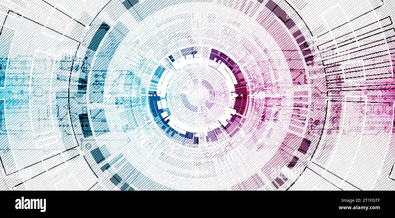 Abstract circle technology concept. Circuit board, high computer color ...