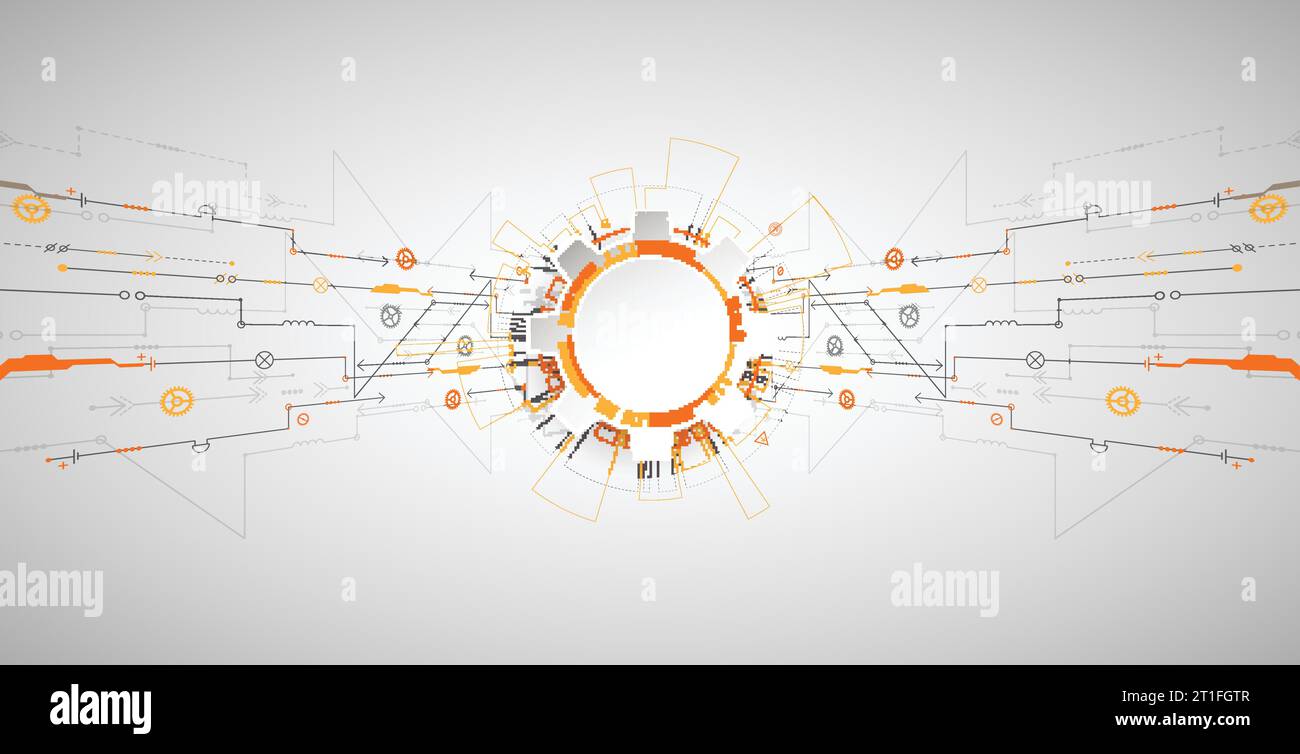 Abstract technological background with various elements. Structure pattern technology backdrop ...