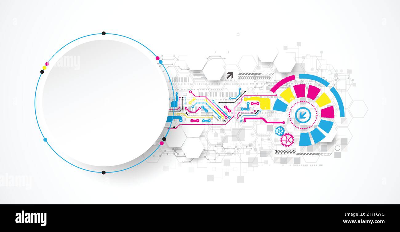 Abstract circle technology concept. Circuit board, high computer color ...