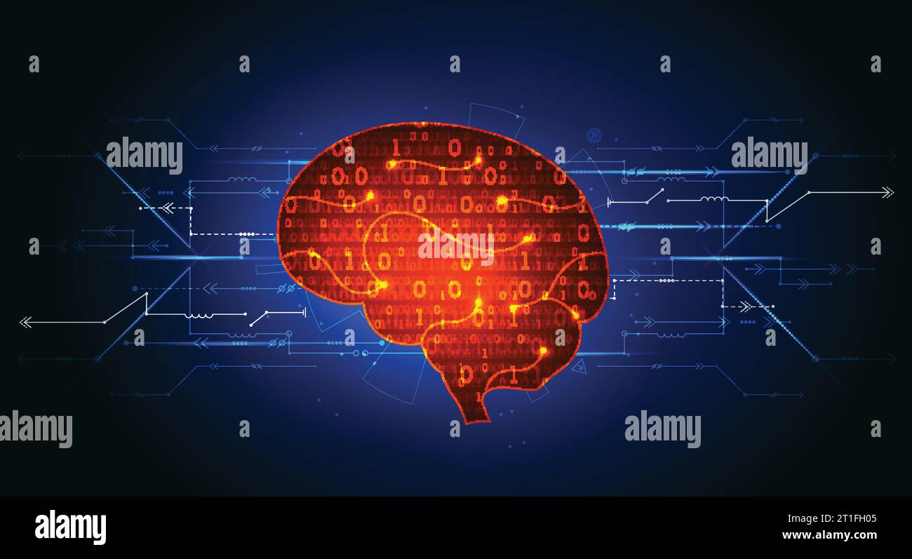 Abstract digital brain,technology concept. Vector Stock Vector Image & Art - Alamy