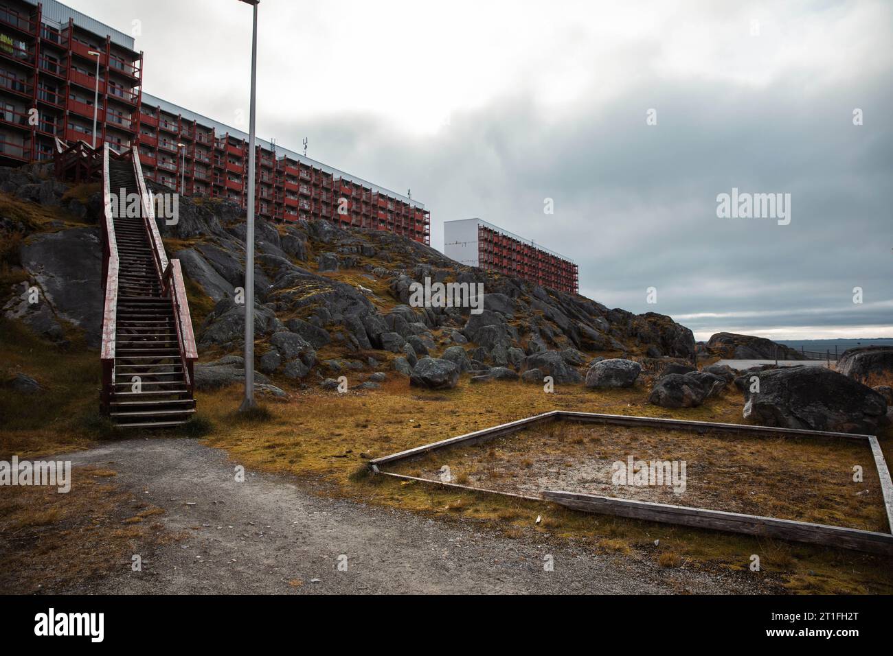 Nuuk, Greenland. 2nd Oct, 2023. Tenement style housing in Nuuk. Only ...