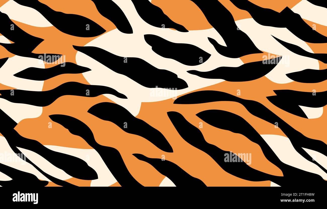 Pattern with tiger stripes. Abstract animal print. Vector illustration ...