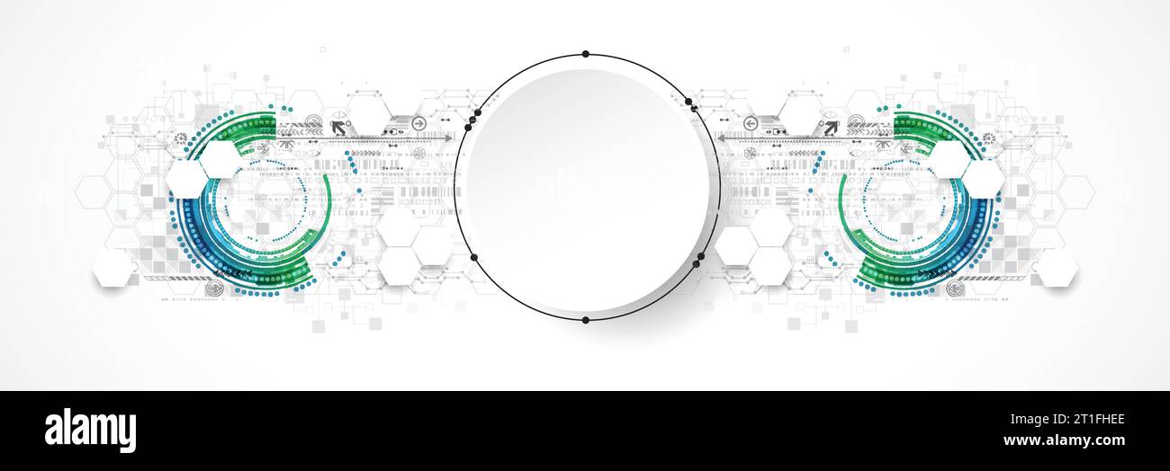 Abstract circle technology concept. Circuit board, high computer color ...