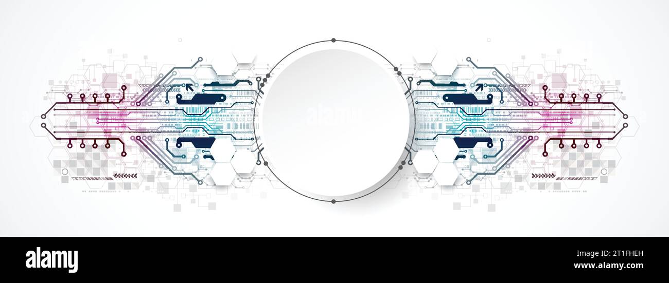 Abstract circle technology concept. Circuit board, high computer color ...