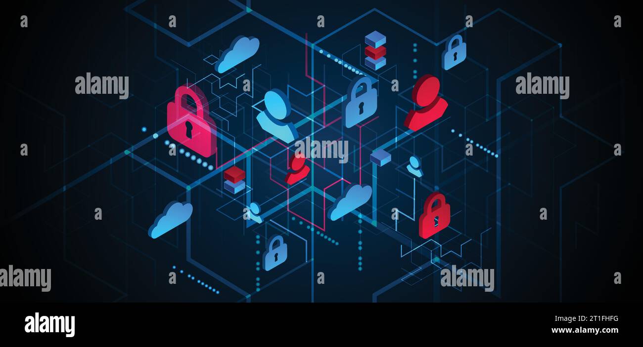 Network Concept. Isometric theme for your business. Vector illustration ...