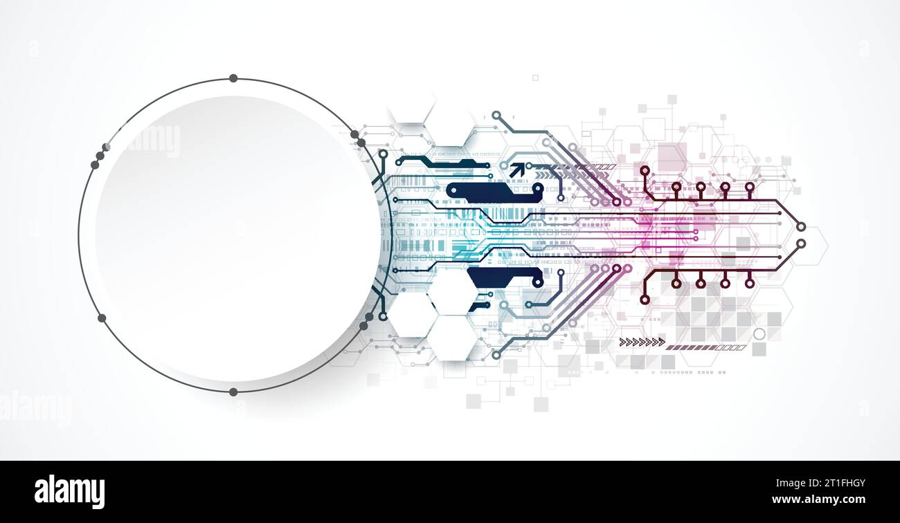 Abstract circle technology concept. Circuit board, high computer color ...