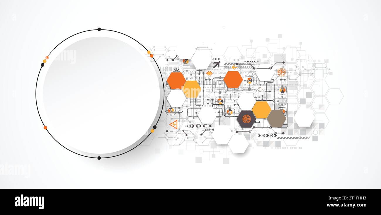 Abstract circle technology concept. Circuit board, high computer color ...