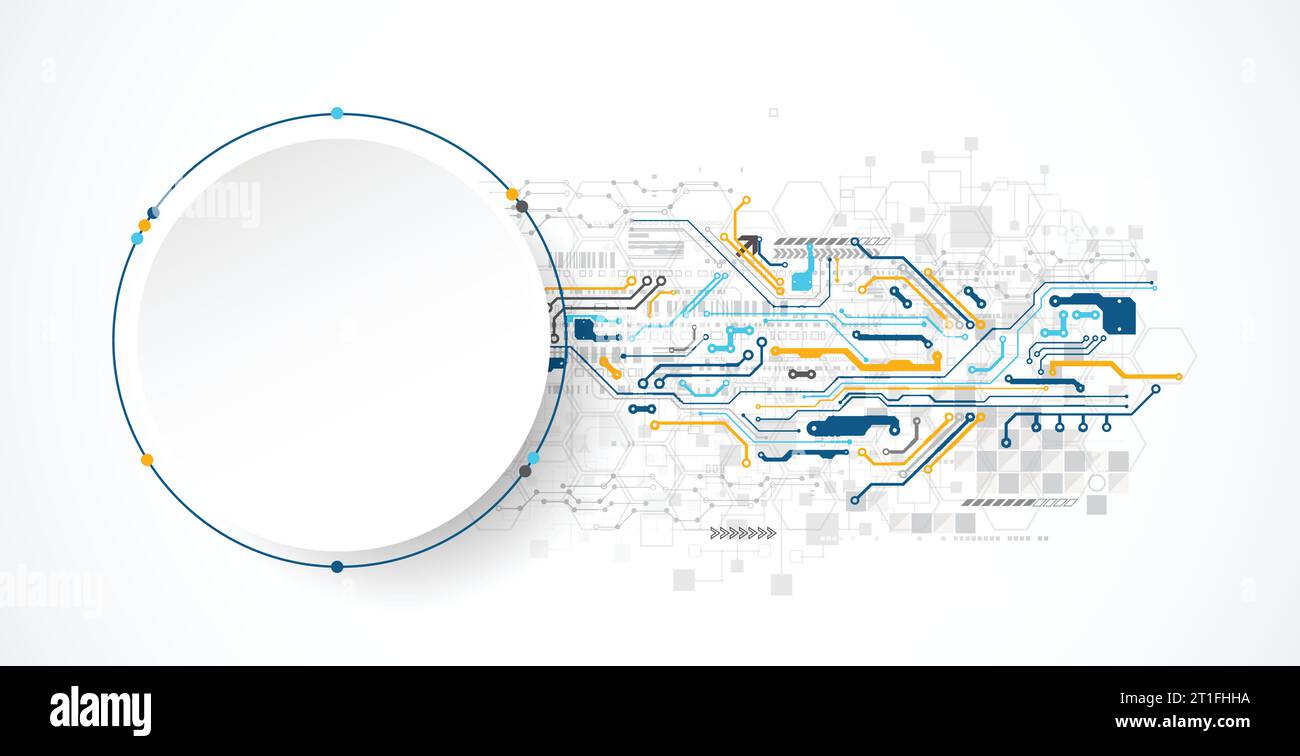 Abstract circle technology concept. Circuit board, high computer color ...