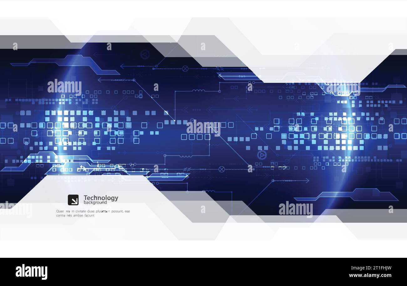 Abstract blue digital communication technology background. Vector illustration Stock Vector ...