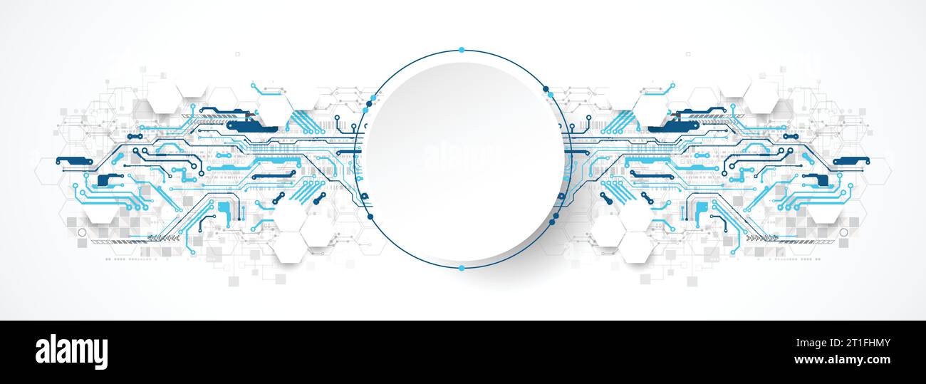 Abstract circle technology concept. Circuit board, high computer color ...