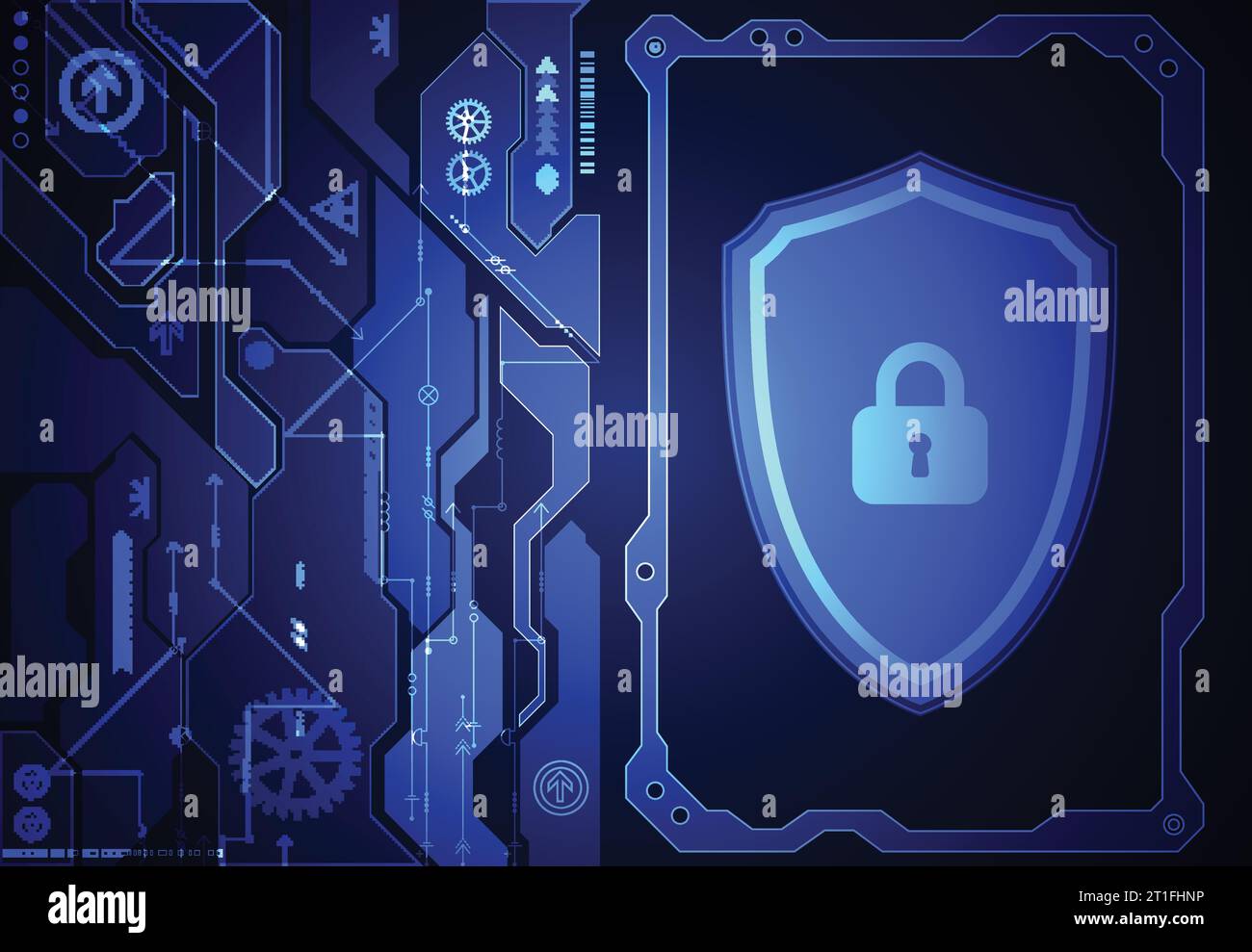 Protection concept of digital and technological background. Protect ...