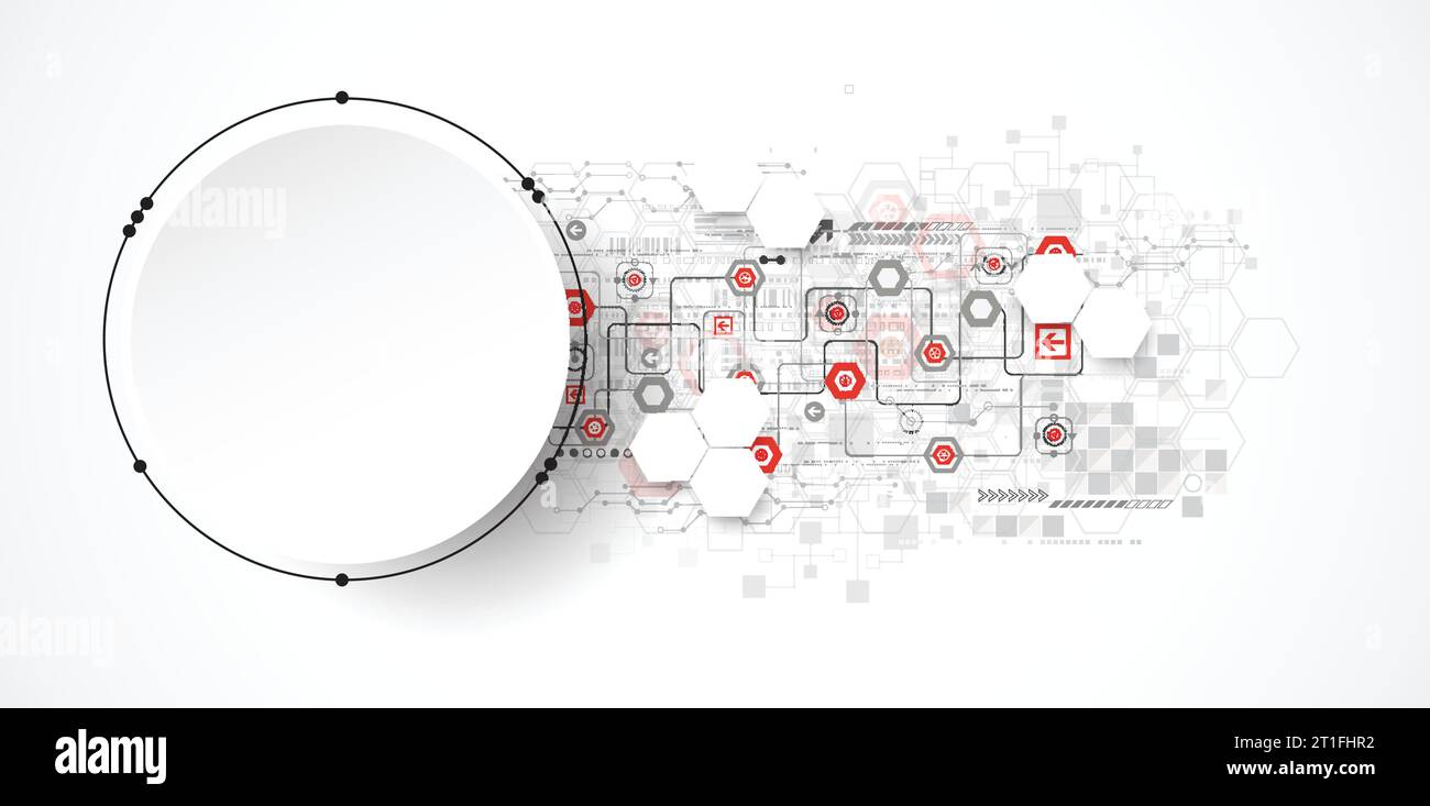 Abstract circle technology concept. Circuit board, high computer color ...