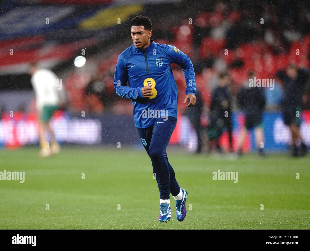 England's Jude Bellingham warming up ahead of the international ...
