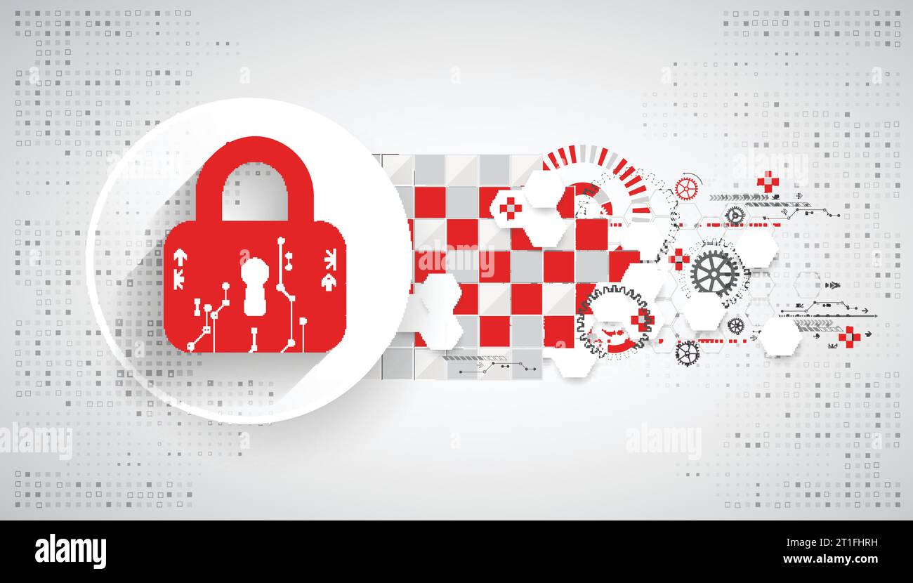 Red protection background. Technology security, encode and decrypt ...