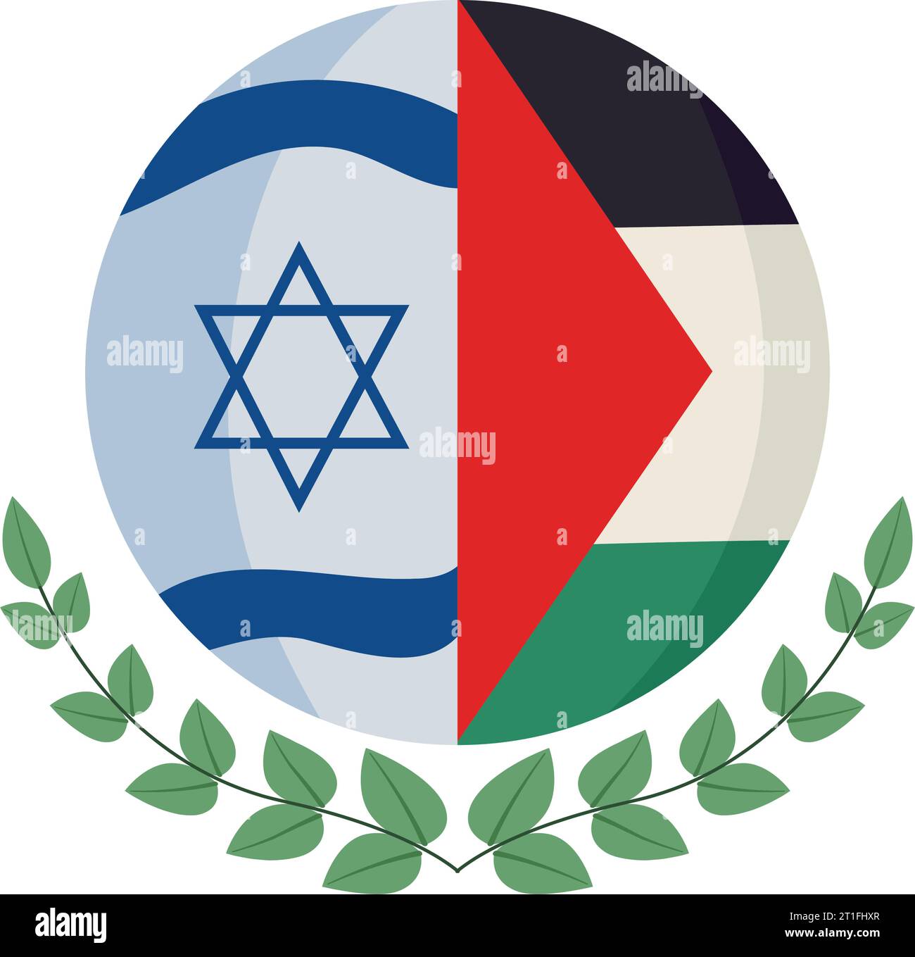 palestine and israel flags with olive branch Stock Vector Image & Art ...