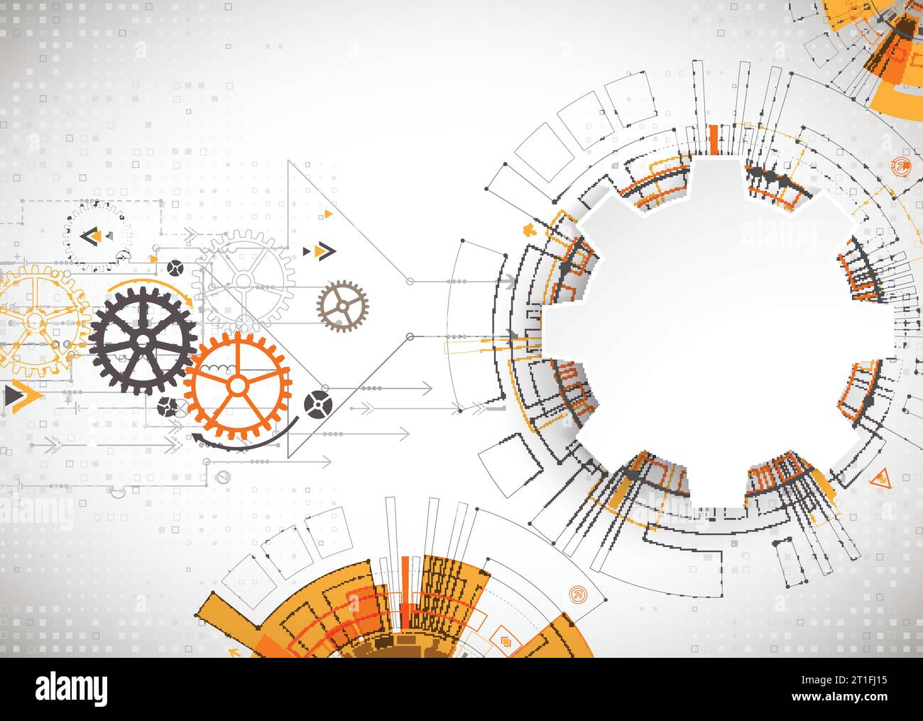 Vector illustration, Hi-tech digital technology and engineering theme ...