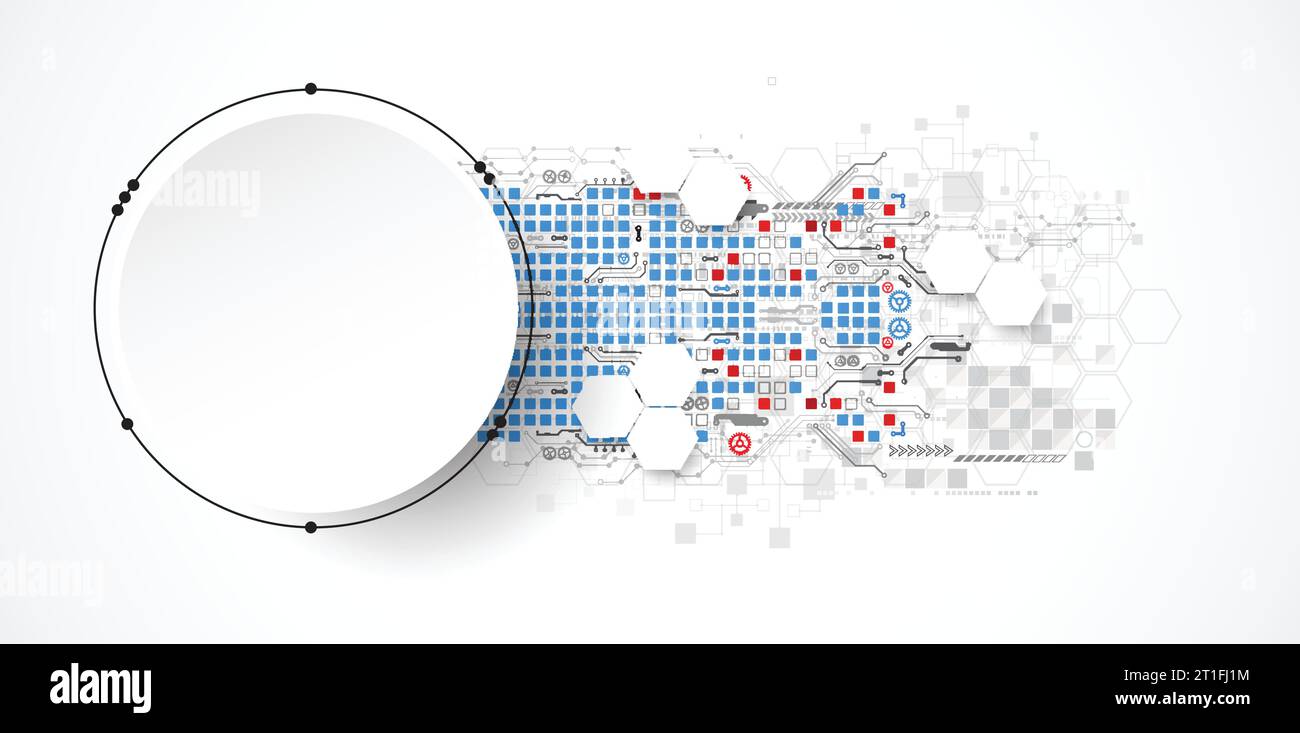 Abstract circle technology concept. Circuit board, high computer color background. Vector ...