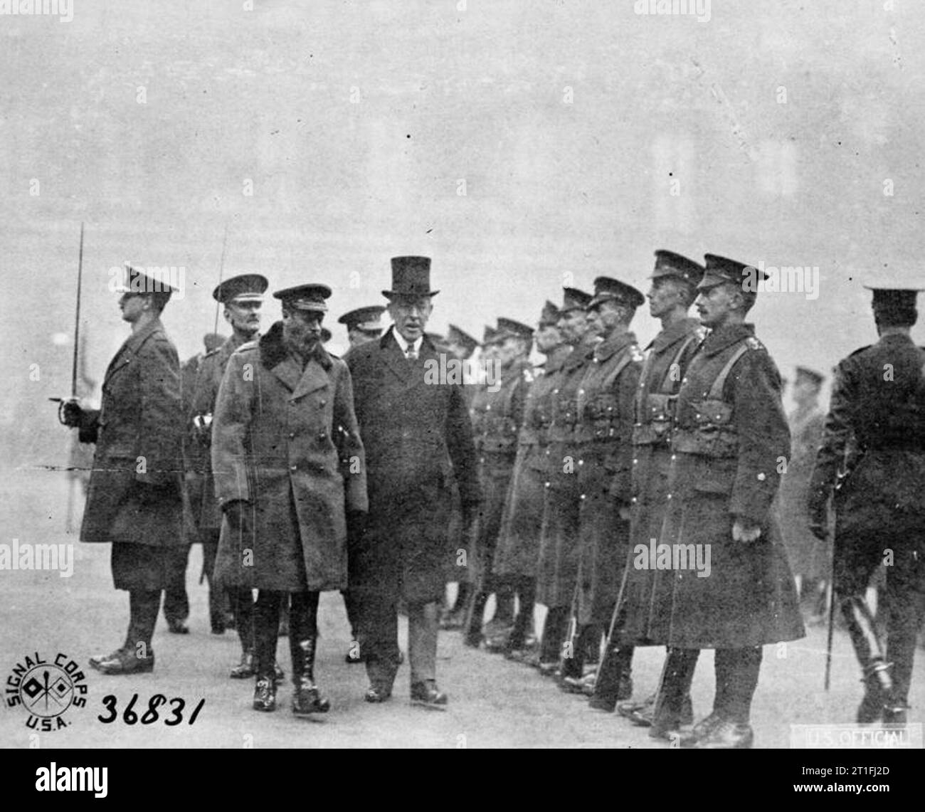 HM King George and President Woodrow Wilson reviewing the Military ...