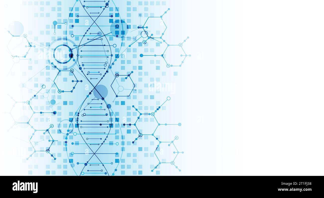 Science template, wallpaper or banner with a DNA molecules. Vector ...