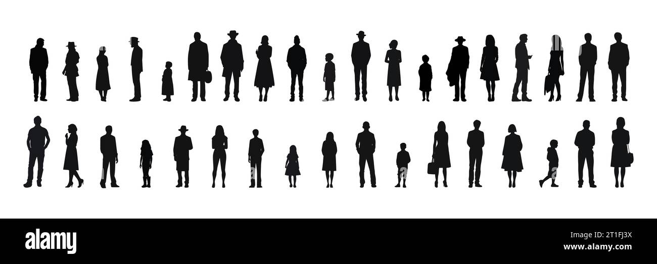 Large collection of silhouette concepts. Set of silhouettes of people ...