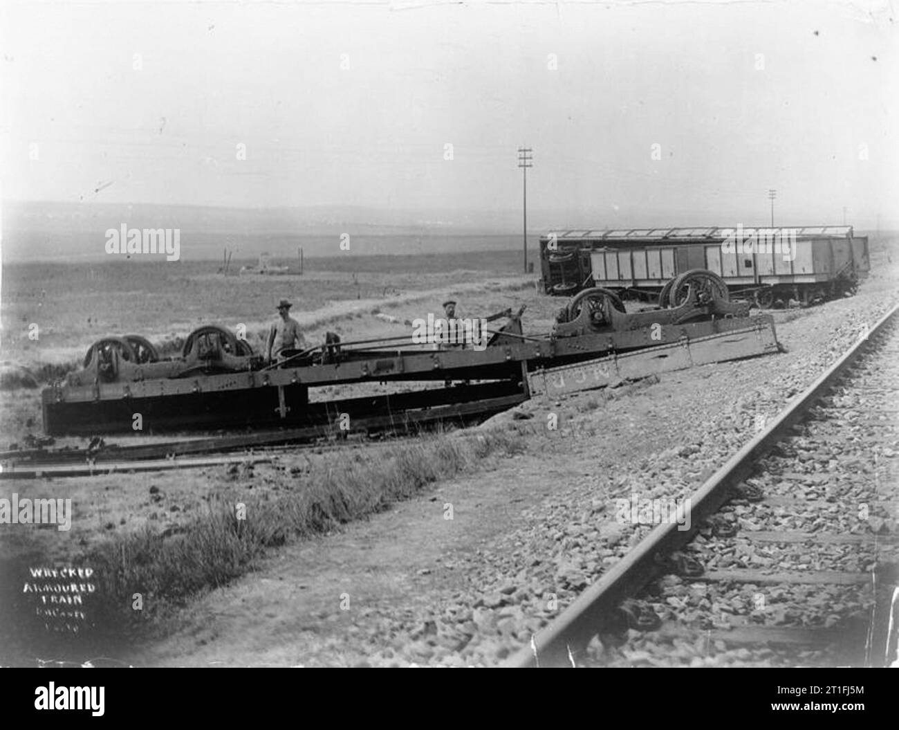 Boer War Photograph Taken by B W Caney Wrecked Armoured Train Stock ...