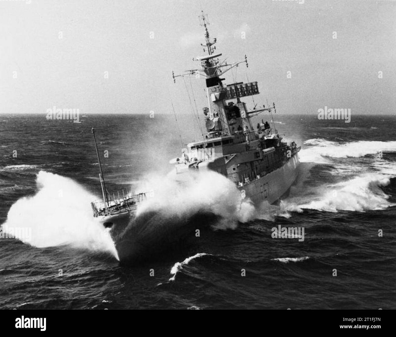 Leander-class frigate HMS Andromeda (F57) in choppy seas, 1967 (IWM HU ...