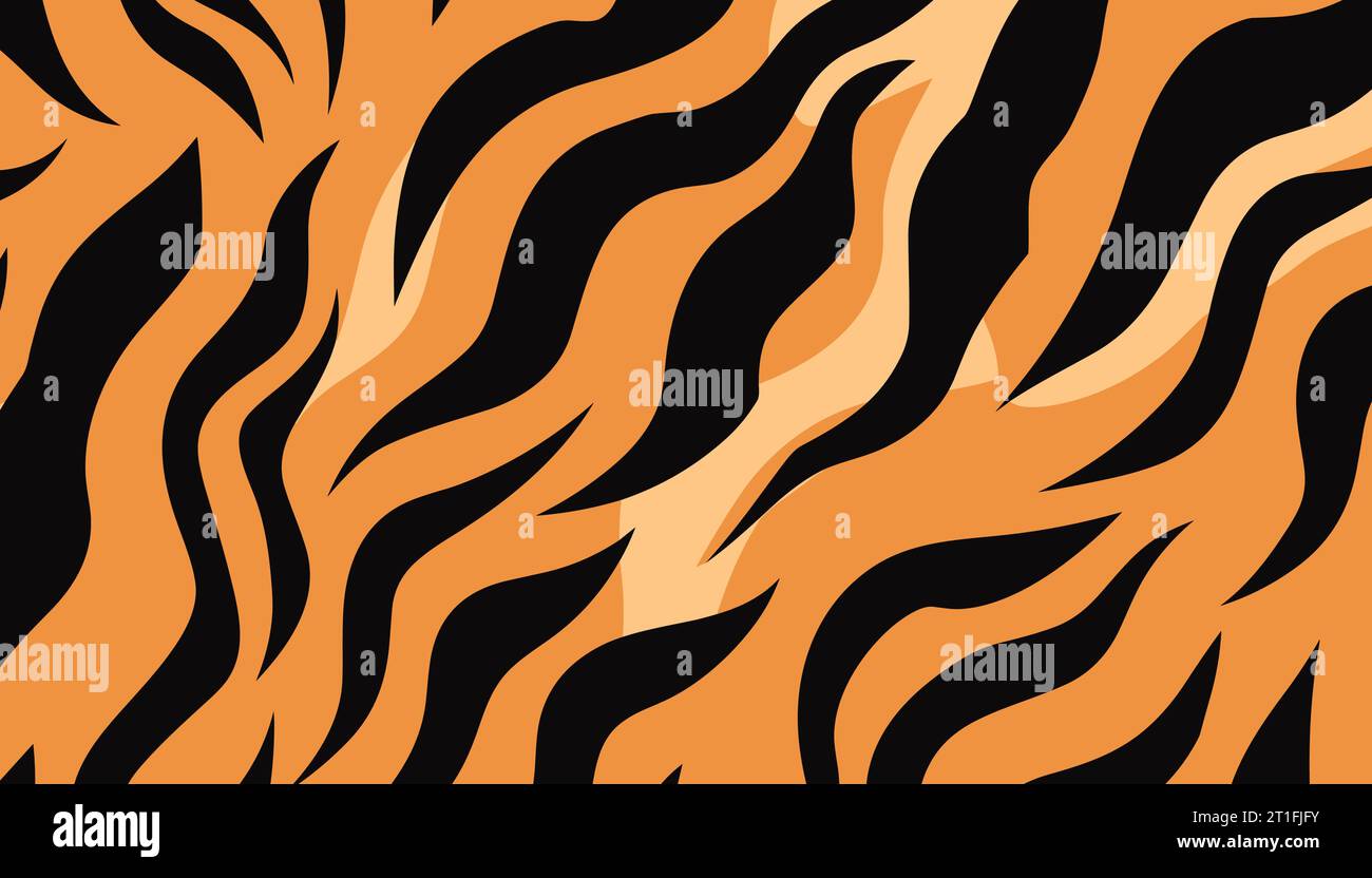 Pattern with tiger stripes. Abstract animal print. Vector illustration ...