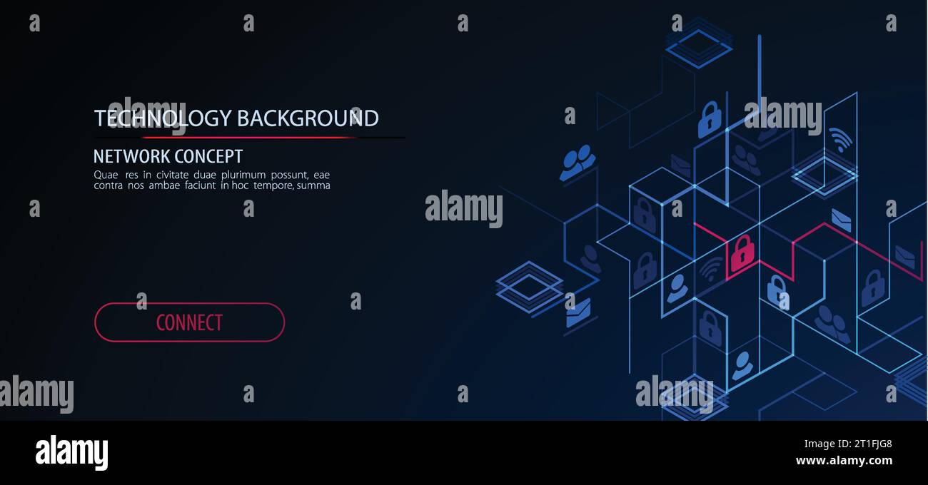 Network Concept. Isometric theme for your business. Vector illustration ...