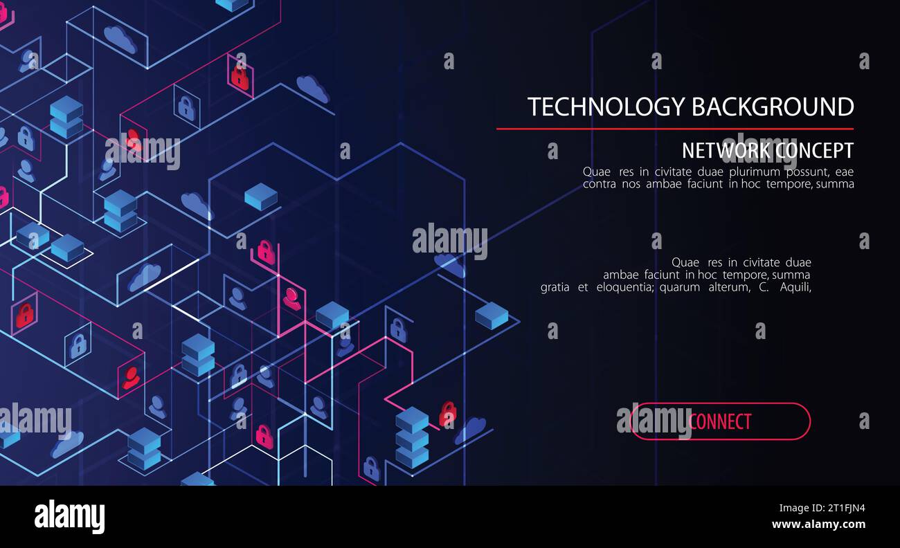 Network Concept. Isometric theme for your business. Vector illustration ...