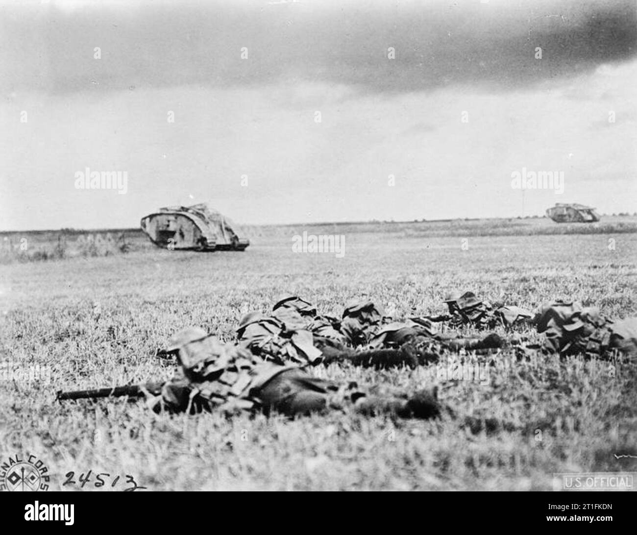 Infantry Behind Tanks. One Platoon of Infantry Follows Up Each Tank ...
