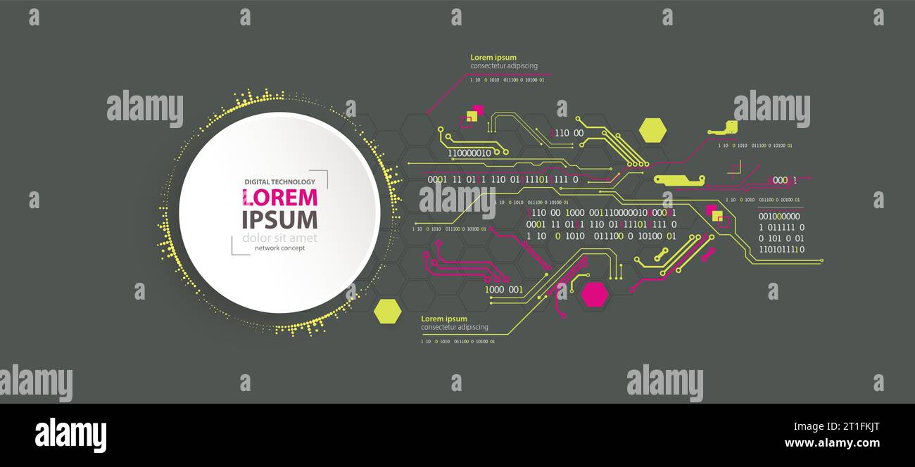 Abstract technology concept. Circuit board, high computer color ...