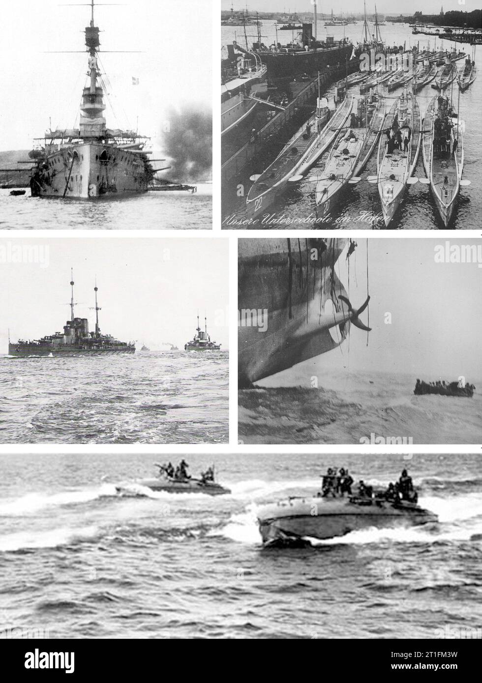Collage of naval operations in the First World War Stock Photo - Alamy