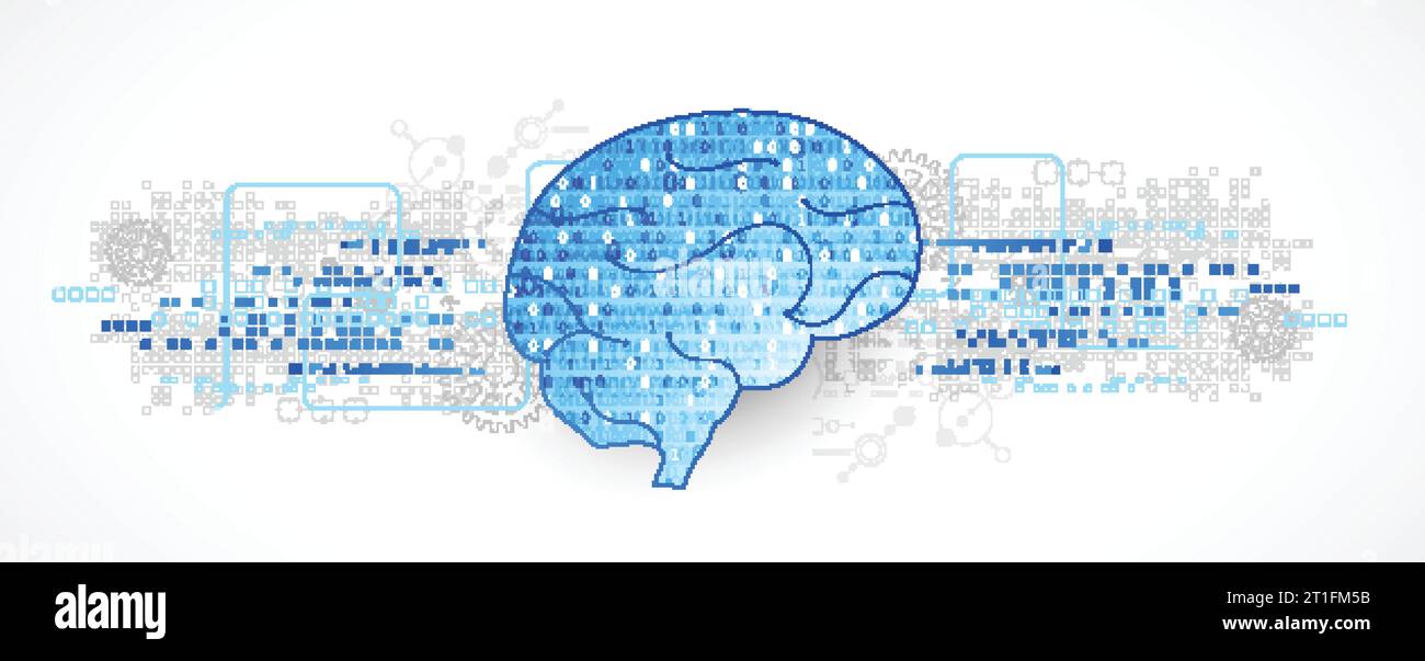 Abstract digital brain,technology concept. Vector Stock Vector Image ...