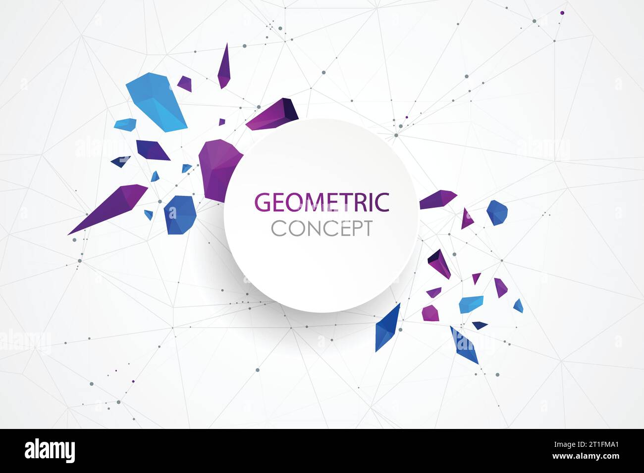 Abstract Polygonal Vector Background With Connecting Dots And Lines Explode Geometric Shapes