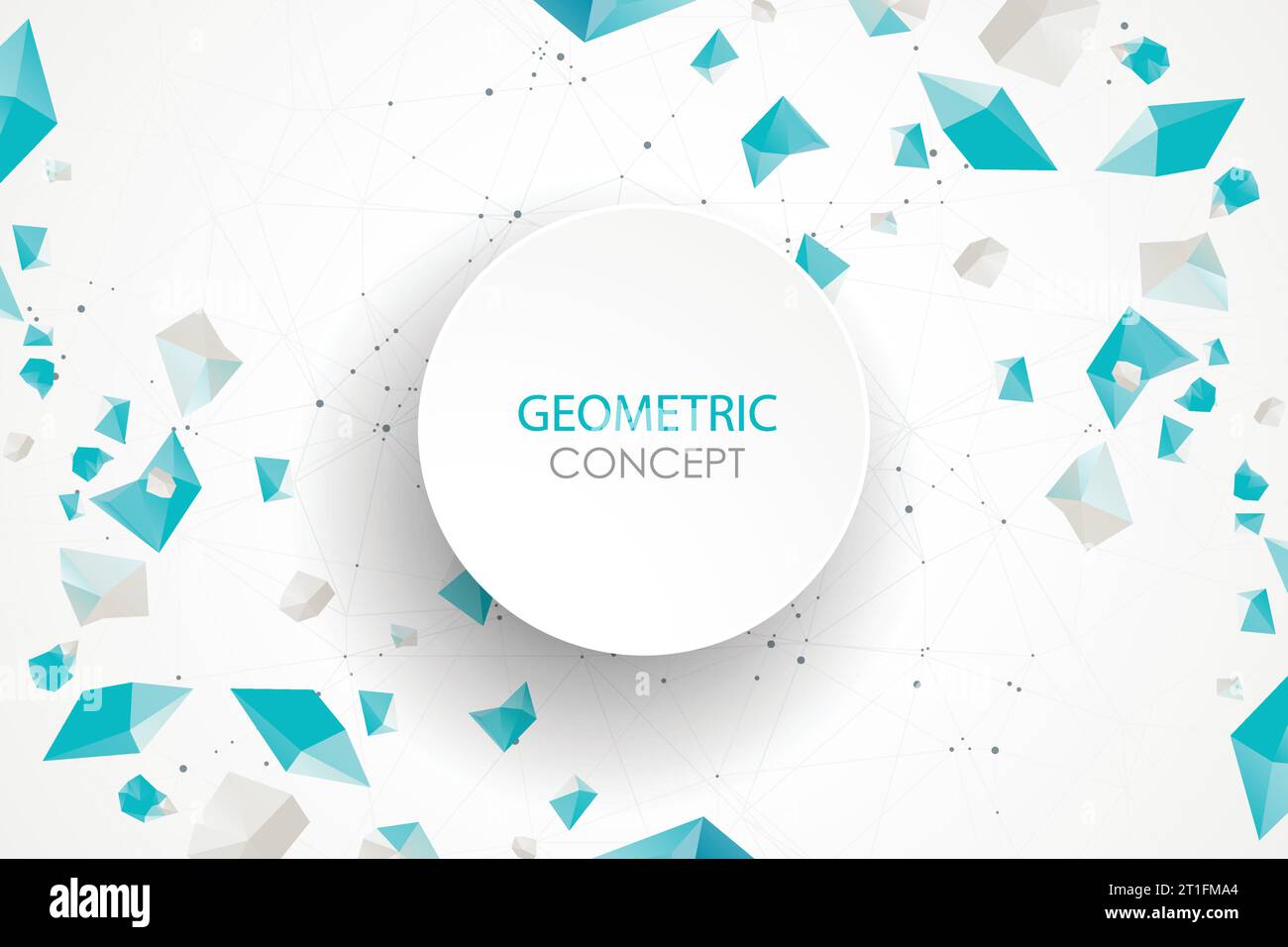Abstract polygonal vector background with connecting dots and lines. Explode geometric shapes ...