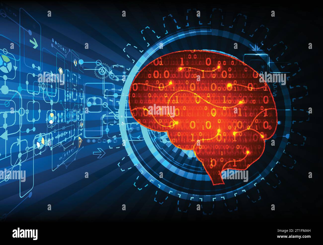 Abstract digital brain,technology concept. Vector Stock Vector Image ... Abstract digital brain,technology concept. Vector Stock Vector Image ...
