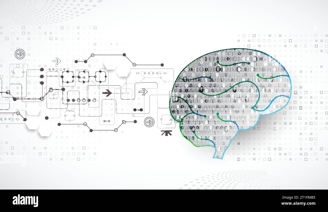 Abstract digital brain,technology concept. Vector Stock Vector Image ...