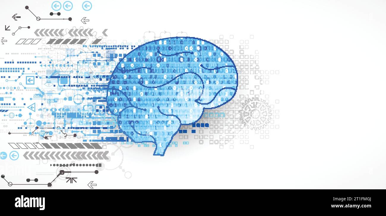 Abstract digital brain,technology concept. Vector Stock Vector Image ...