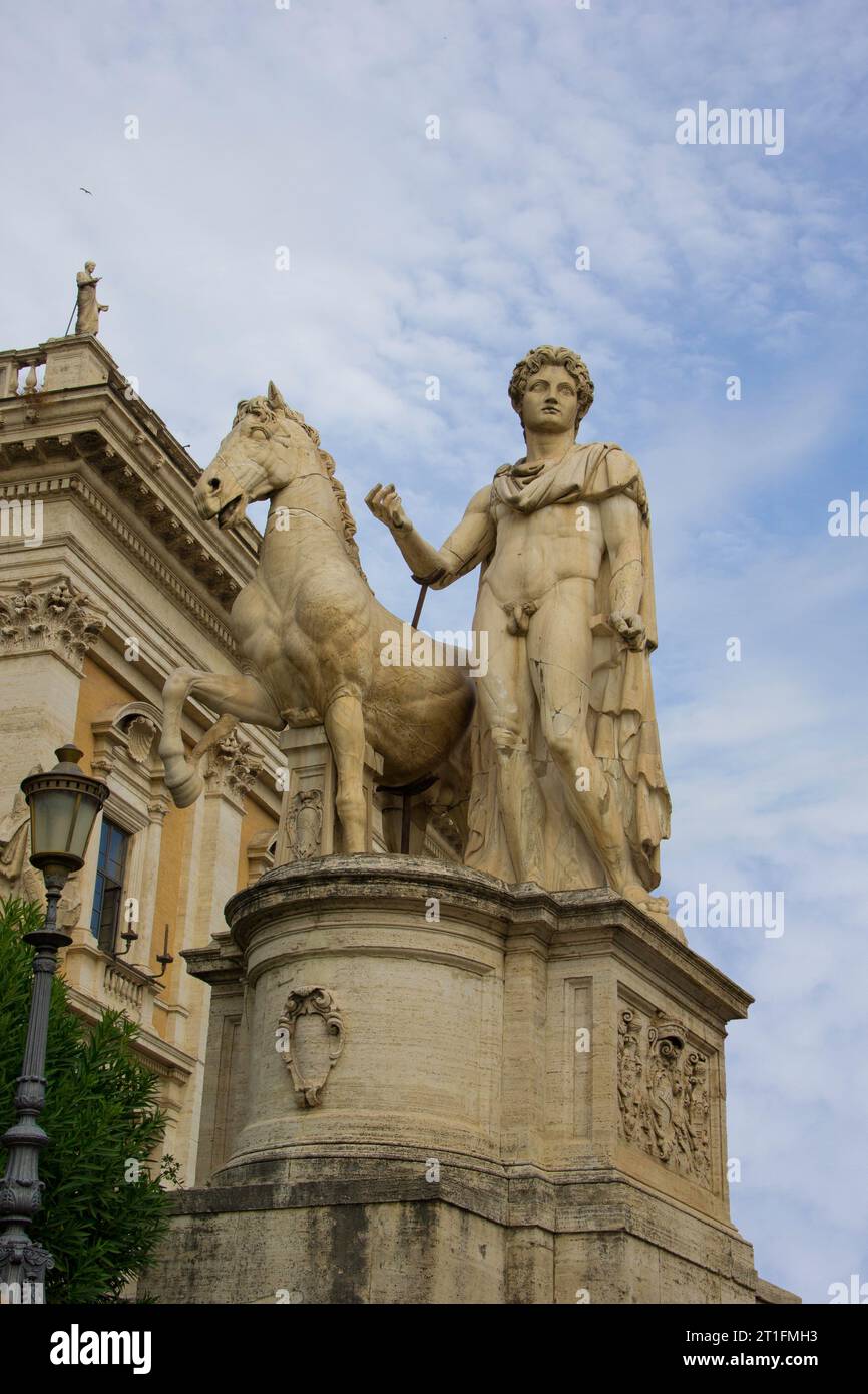 roman sculpture with horse in Rome Stock Photo - Alamy