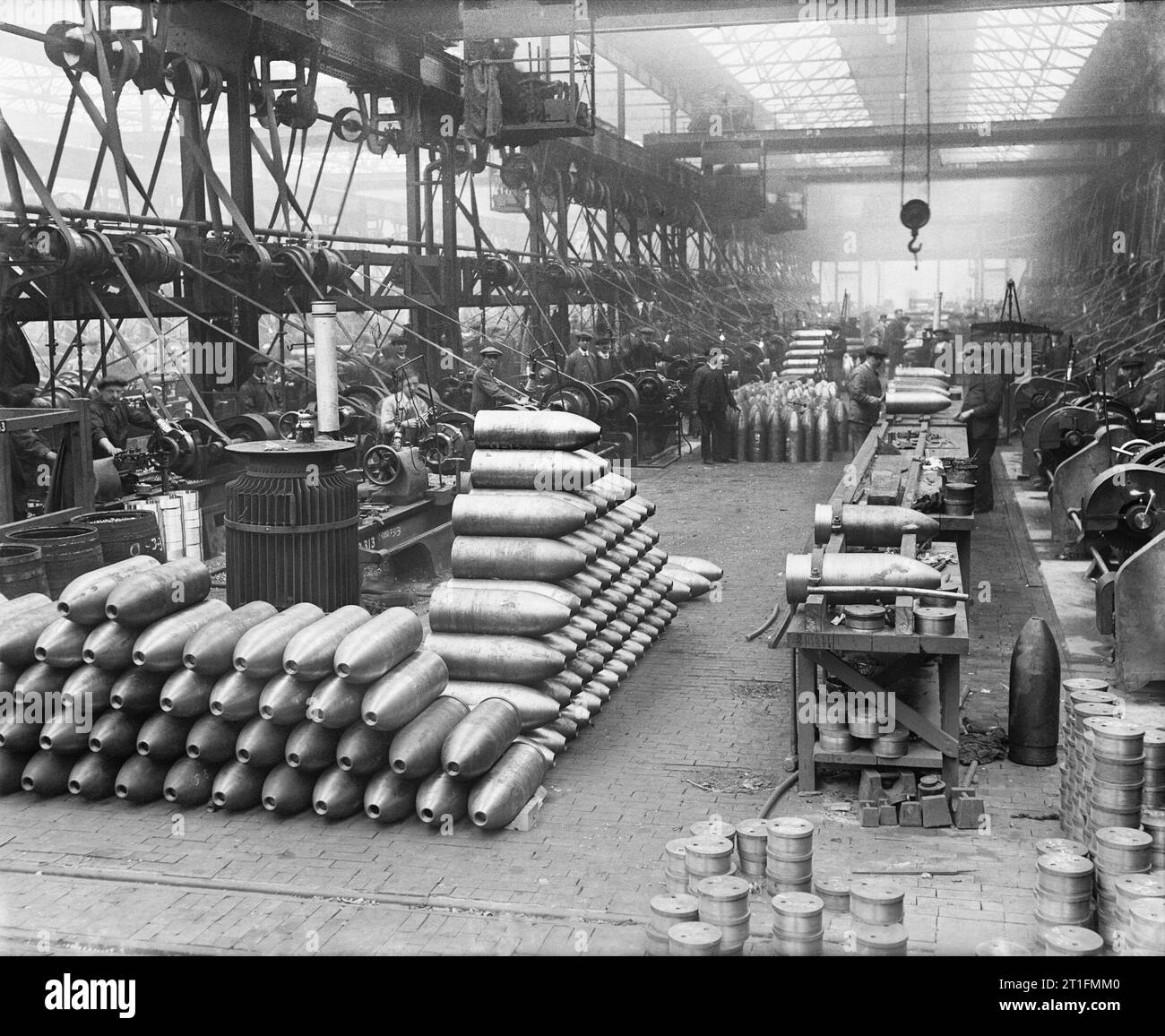 Industry during the First World War- Sheffield Piles of shells in a ...
