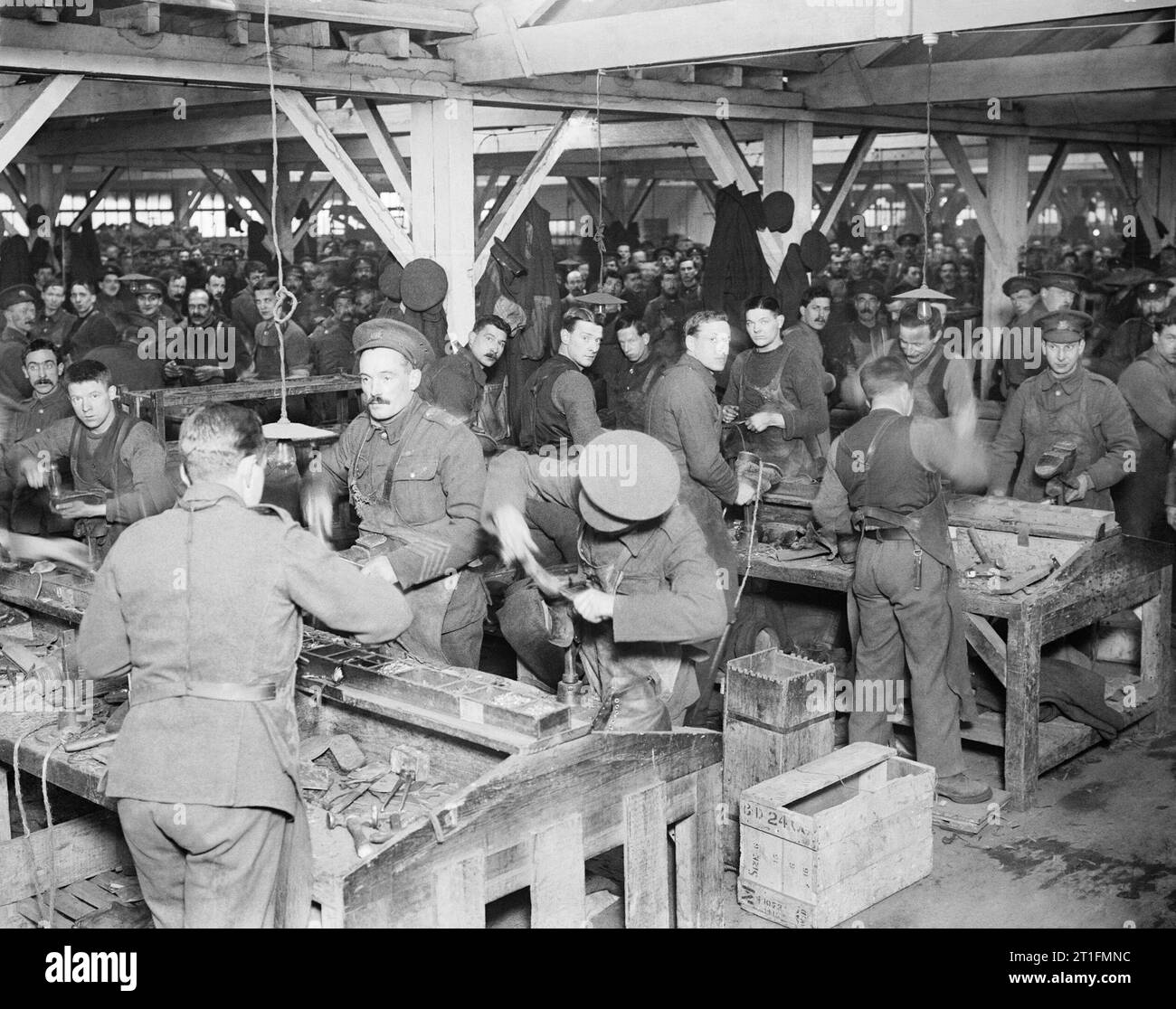 The Home Front in Britain 1914-1918 The boot repairing factory. Army ...