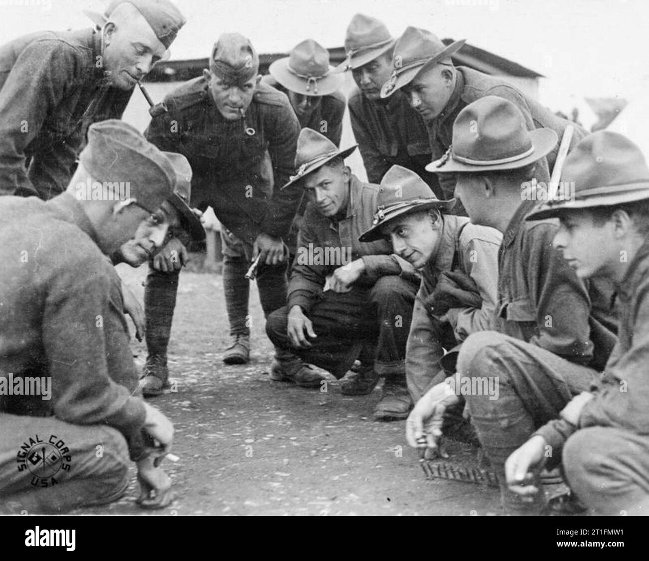 The United States Army in Britain, 1918 A crap game at Camp Flower Down ...