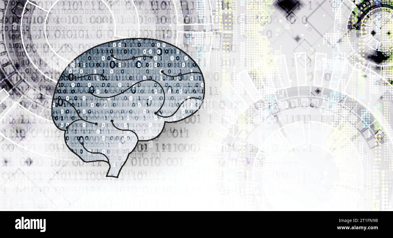 Abstract digital brain,technology concept. Vector Stock Vector Image ...